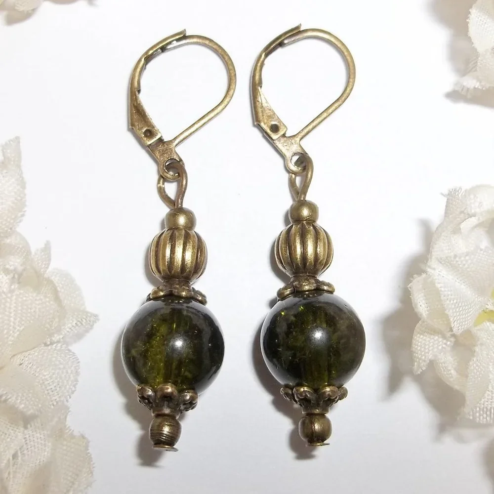 wvluckygirl | Jewelry | Green Bronze Boho Earrings Jewelry For Her ...